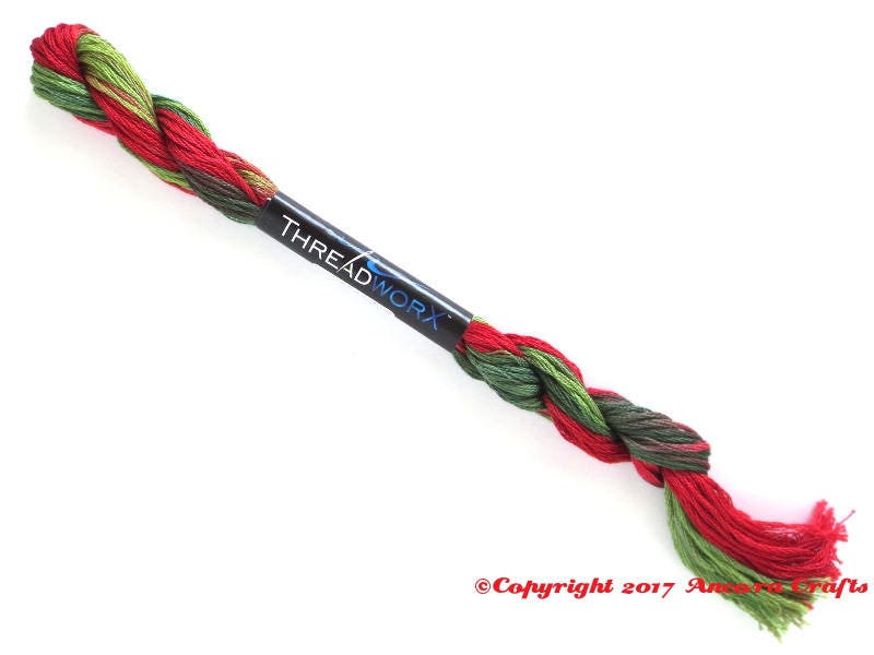 Threadworx 1085 Variegated Embroidery Floss Christmas Time - Etsy
