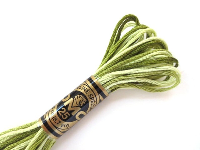 DMC 94 Variegated Embroidery Floss Khaki Green Shaded Ombre - Etsy