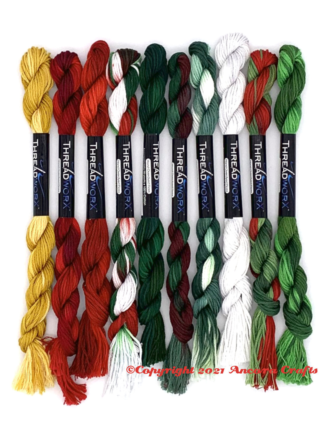 Threadworx Christmas Collection - 10 Colors Variegated Embroidery Floss ...