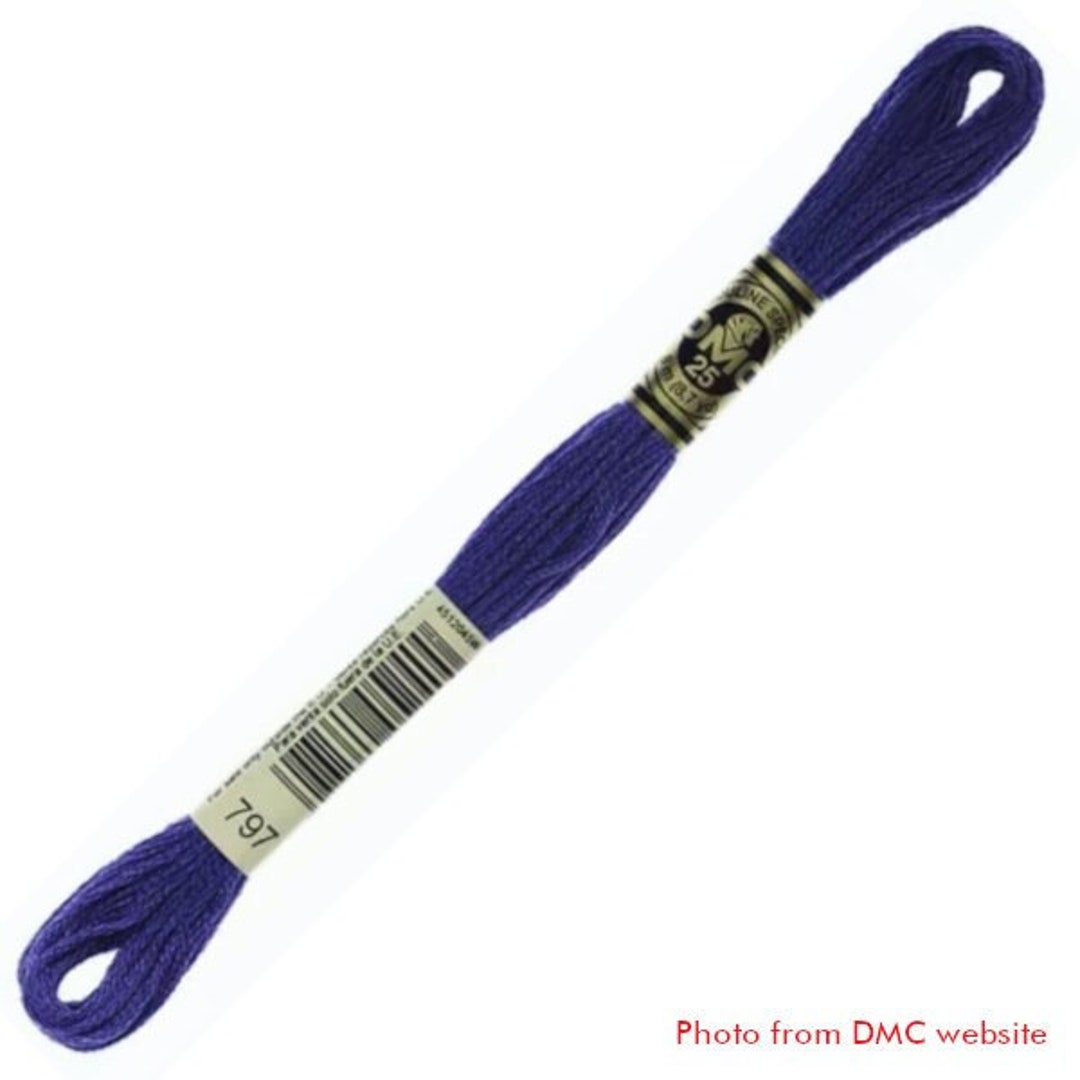 DMC 797 Floss - 6 Strand Embroidery Floss - Royal Blue - Etsy
