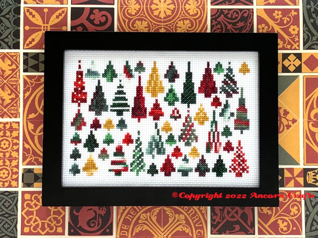 Modern Christmas Tree Sampler Cross Stitch Pattern PDF - Etsy