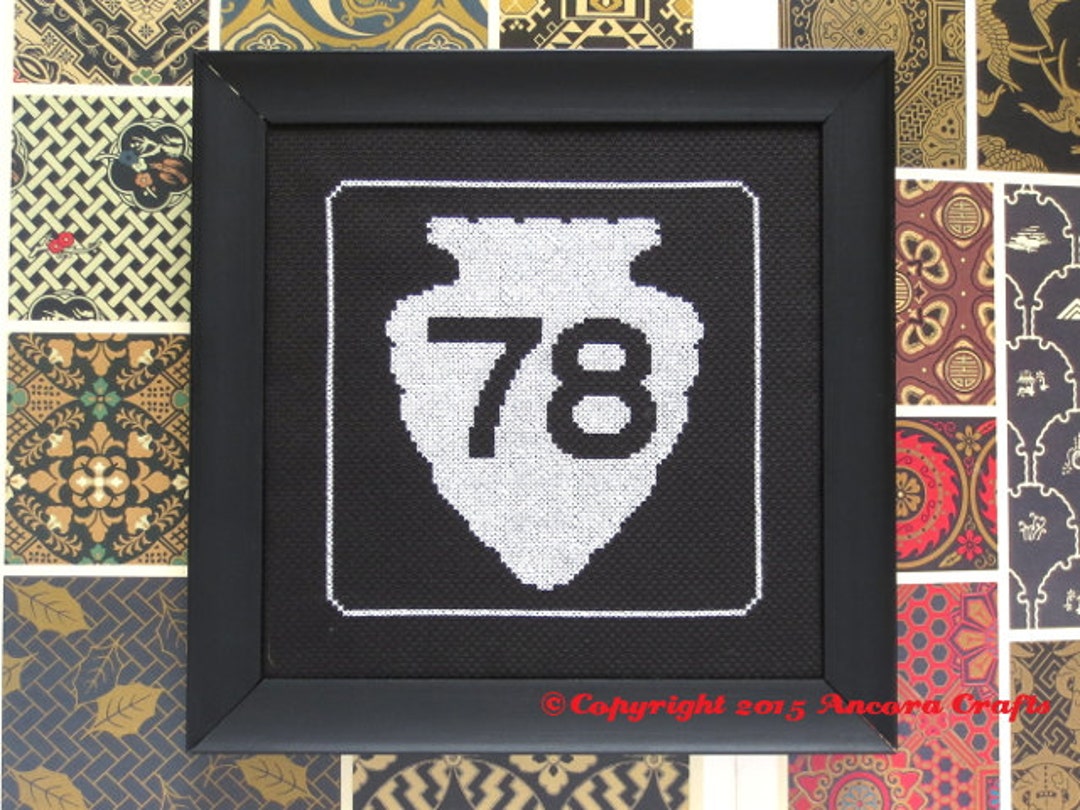 Montana Cross Stitch Pattern - Arrowhead Road Sign PDF - Etsy