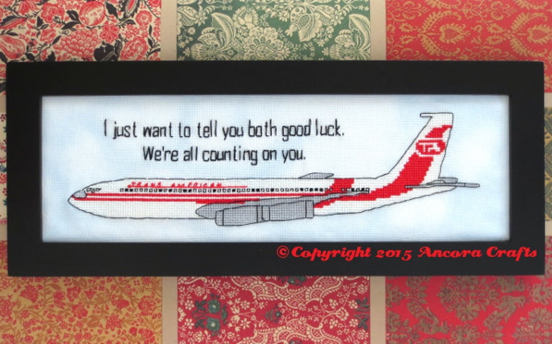 Airplane Movie Cross Stitch we're All Counting on You Pattern PDF - Etsy