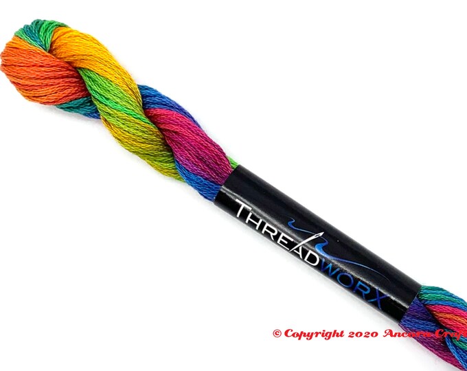 Threadworx 1154 Variegated Rainbow Embroidery Floss Bradley's Balloons ...