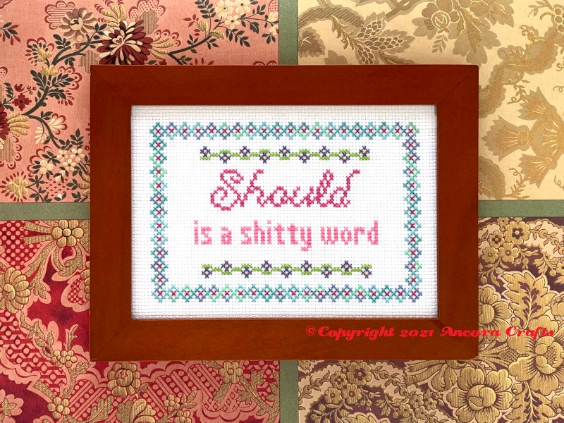 Should is a Bad Word Cross Stitch Pattern PDF Mature | Etsy
