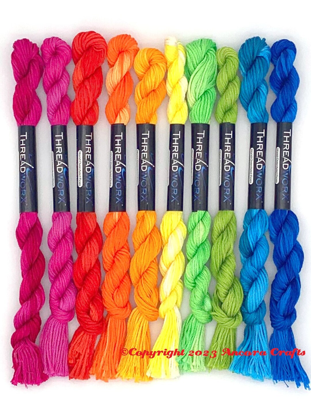 Threadworx Neon Collection - 10 Colors Variegated Embroidery Floss ...