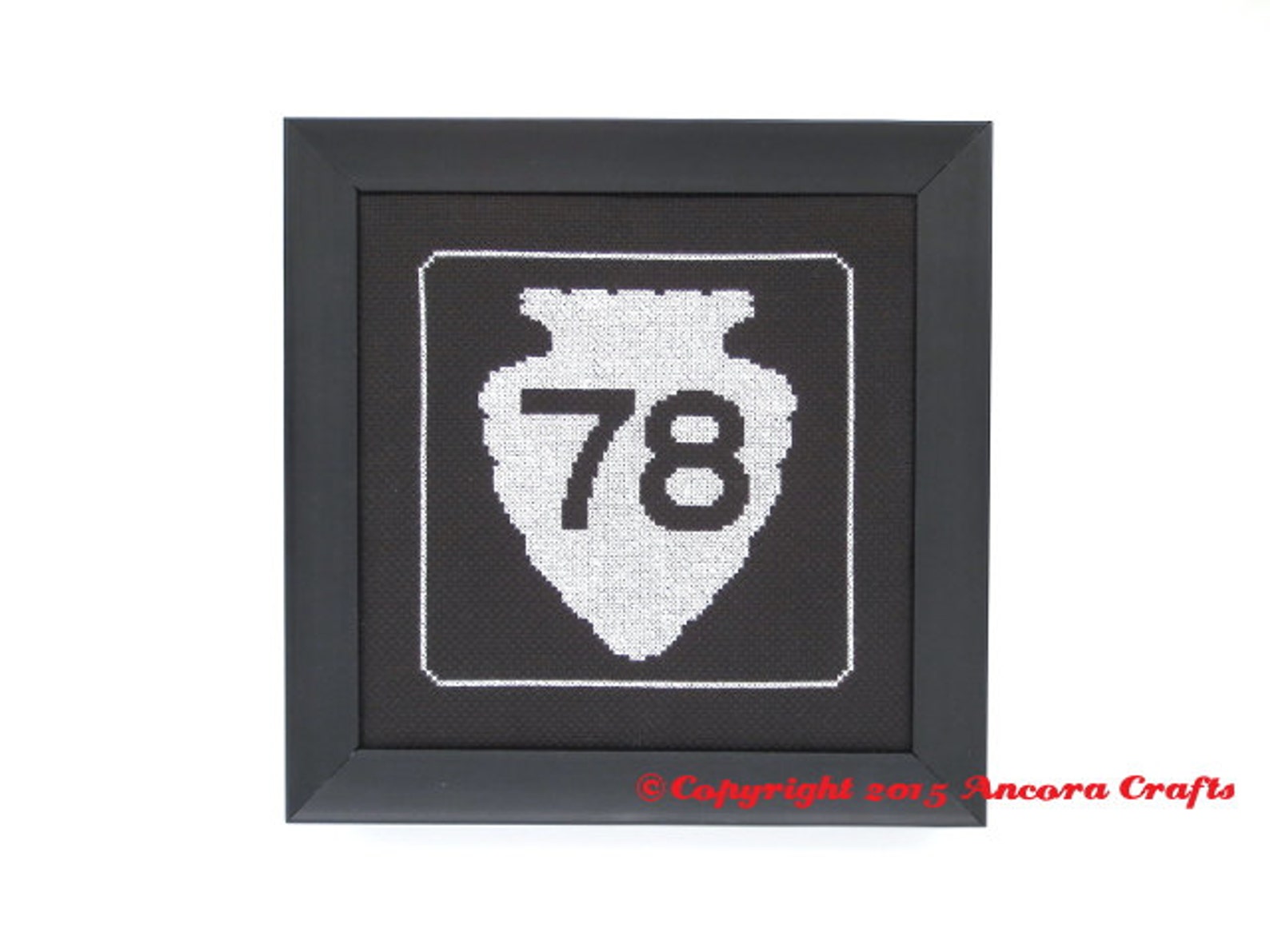 Montana Cross Stitch Pattern Arrowhead Road Sign PDF - Etsy
