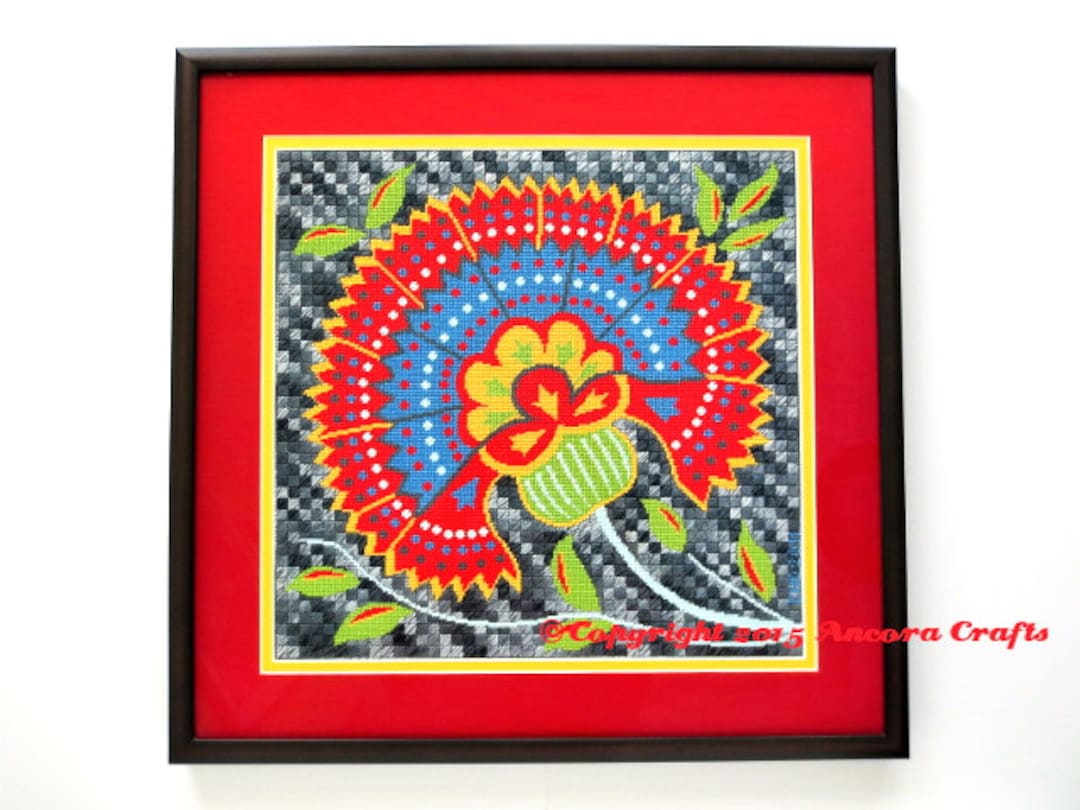 Persian Flower Cross Stitch and Needlepoint Pattern PDF - Etsy