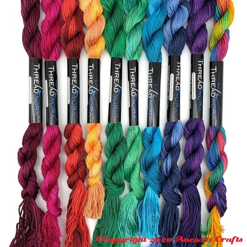 Threadworx Jewel Collection 10 Colors Variegated Embroidery - Etsy