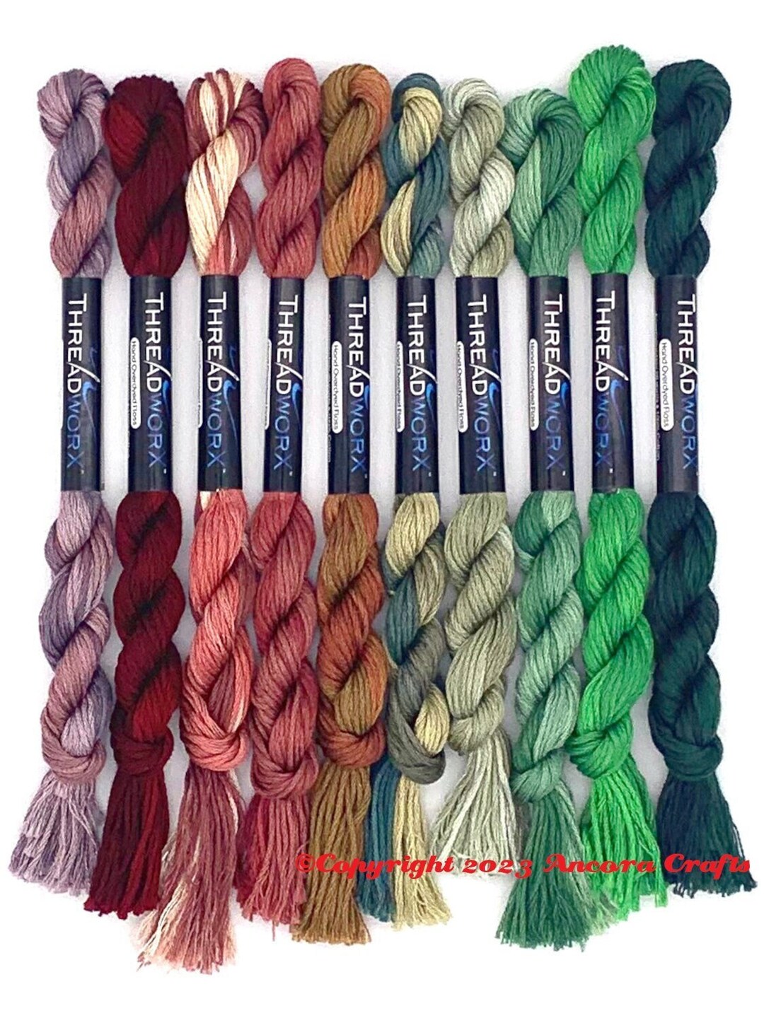Threadworx Copper Oxide Collection - 10 Colors Variegated Embroidery ...