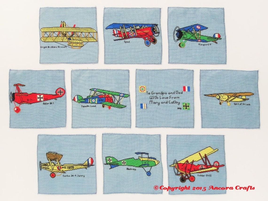 WWI Airplane Cross Stitch Patterns Collection PDF - Etsy