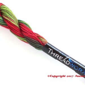 Threadworx Christmas Collection - 10 Colors Variegated Embroidery Floss ...