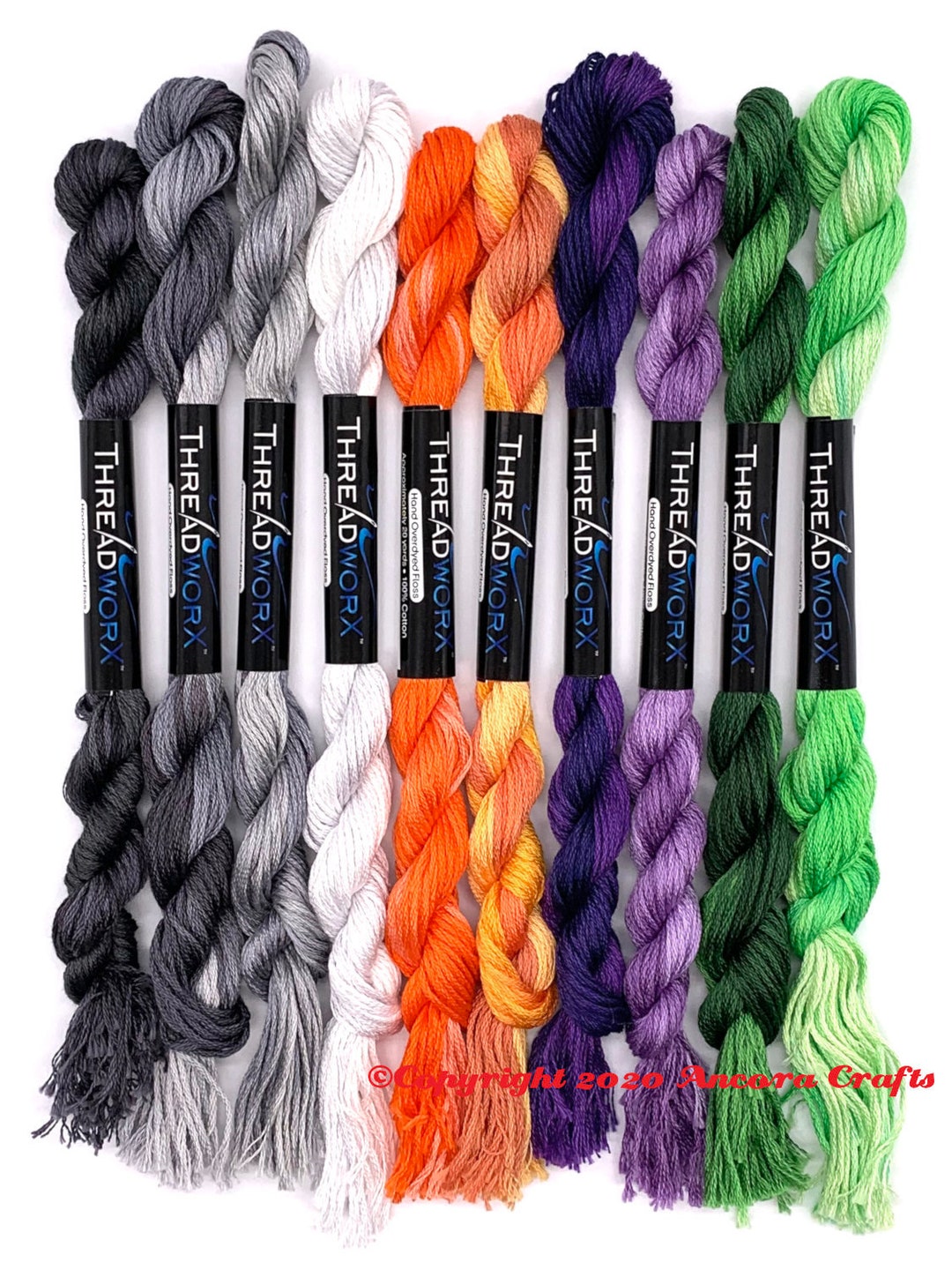 Threadworx Halloween Collection - 10 Colors Variegated Embroidery Floss ...