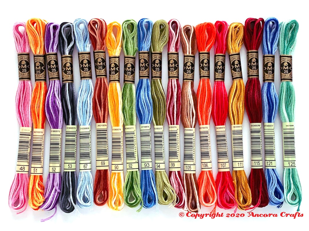 DMC Variegated Embroidery Floss - 18 Classic Colors Collection Bundle ...
