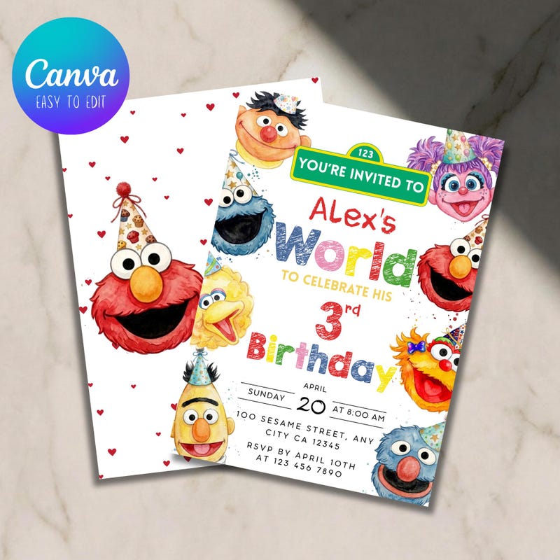 Elmo Template Canva - Etsy