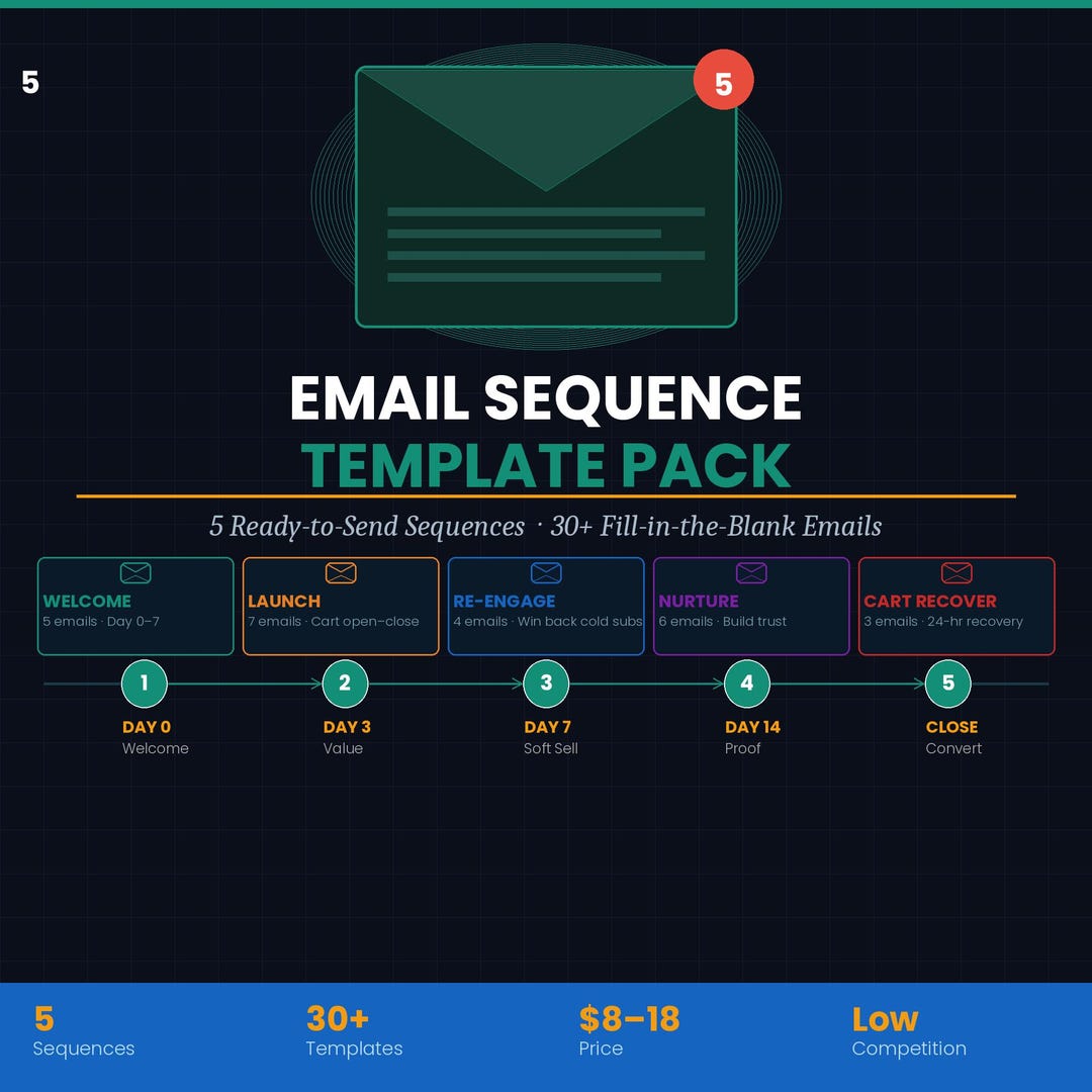 Pack de modèles de séquence d'e-mails | 5 séquences marketing et plus ...
