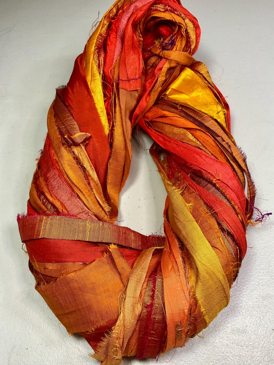 Sari Ribbon 957 Orange Shades Tassel Jewelry Dreamcatcher Garland Fair ...