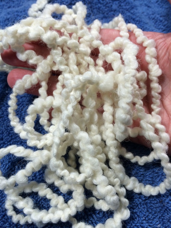 7 Yd Alpaca Wool Yarn White Undyed Thick Thin Bumpy Tassel | Etsy