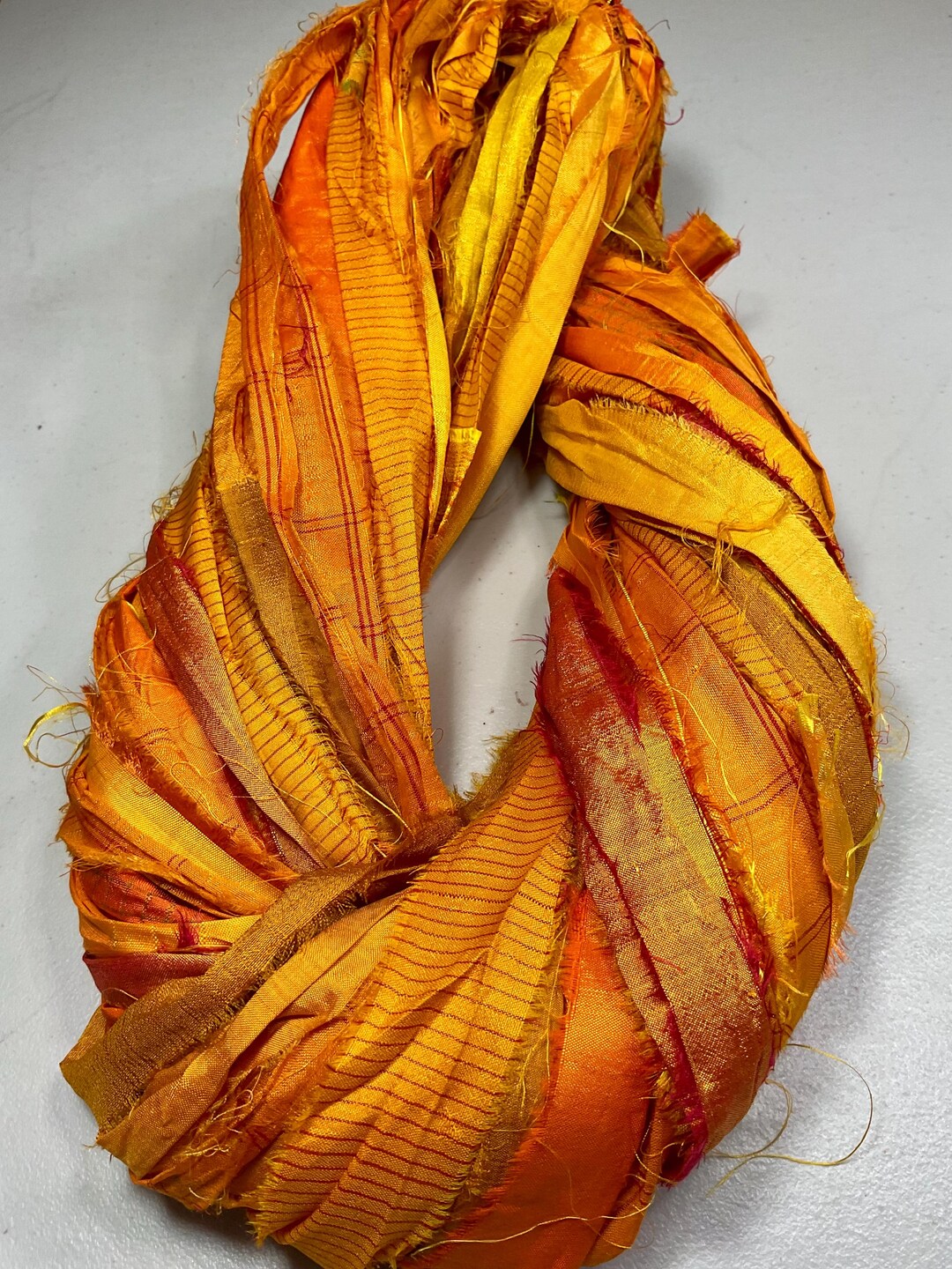 Sari Ribbon 139 Orange Shades Tassel Jewelry Dreamcatcher Garland Fair ...