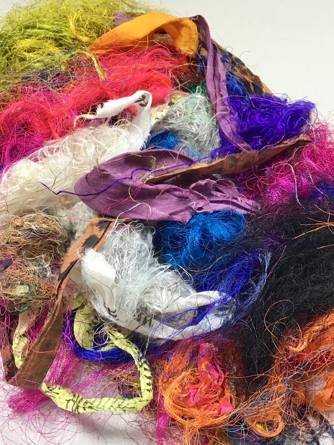 1 Oz Sari Silk Threads W/ribbon Pieces Free Shipping Journal - Etsy