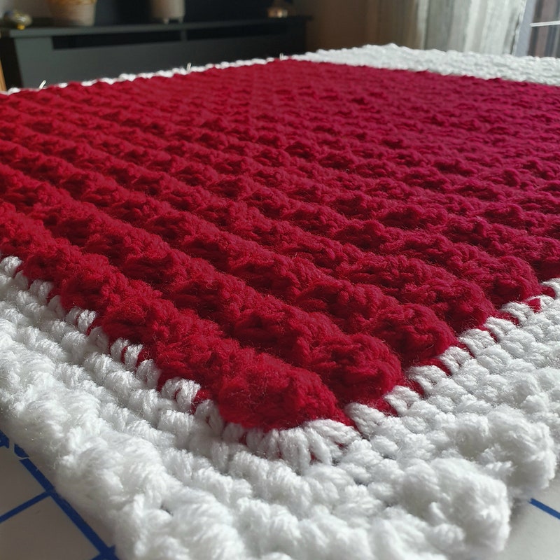 Red and White Throw Blanket - Etsy