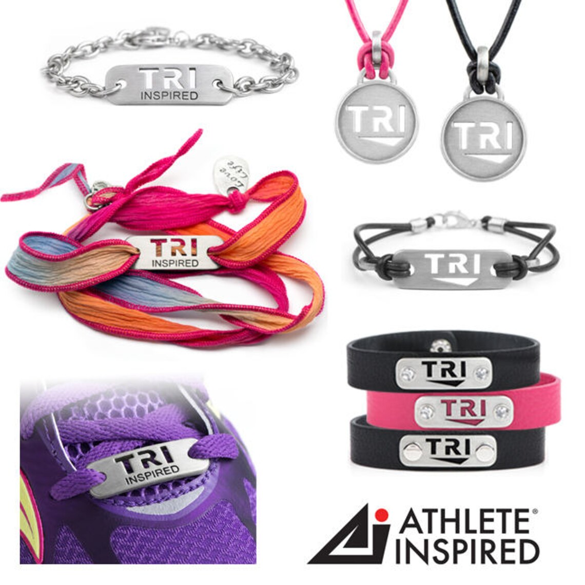 Triathlon Bracelet TRI Pink Black or Multi ATHLETE - Etsy