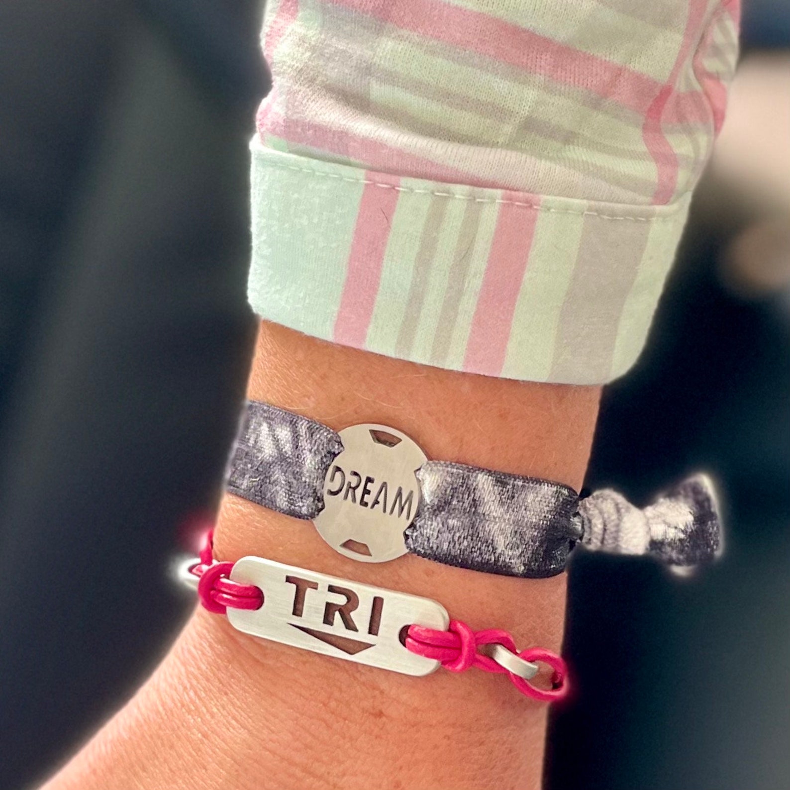 Triathlon Bracelet TRI Pink Black or Multi ATHLETE - Etsy