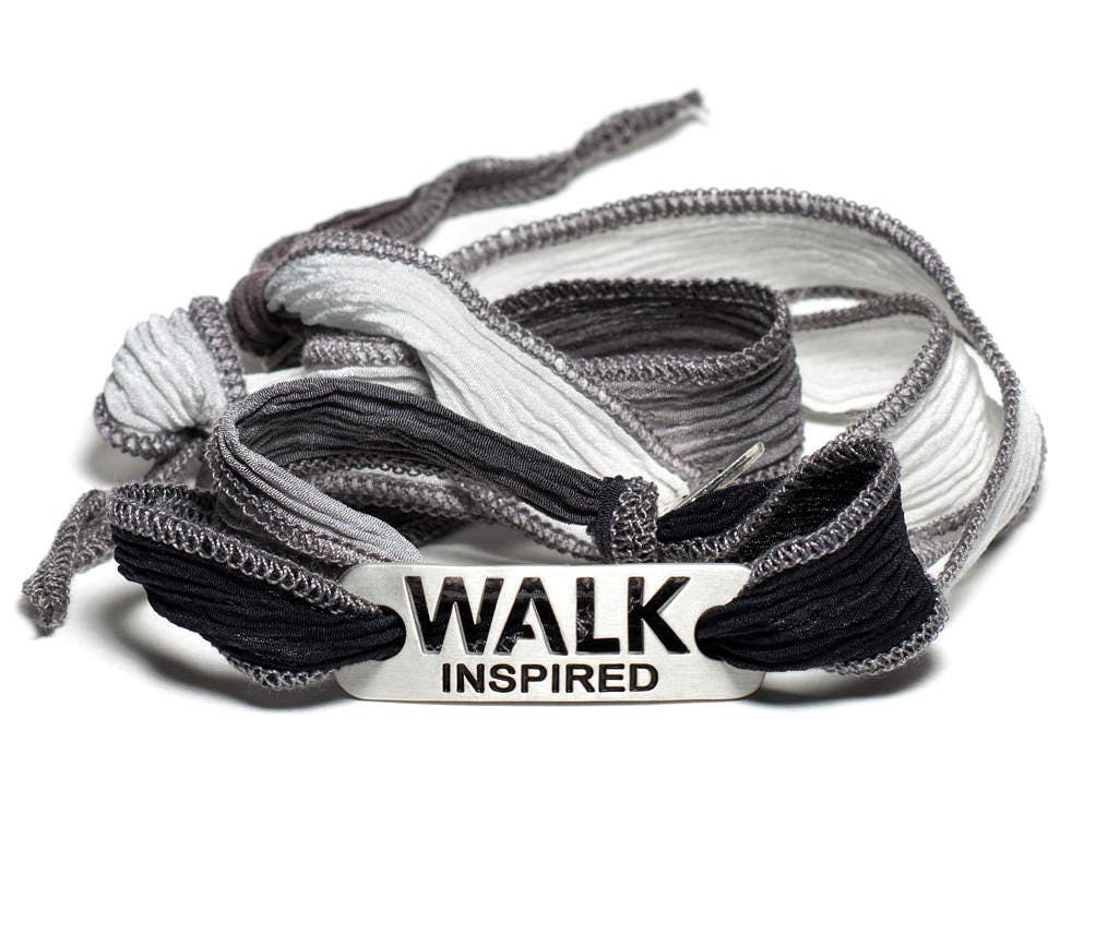 WALK Inspired ATHLETE INSPIRED Walking Silk Wrap Inspirational Bracelet ...