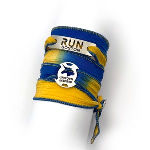 RUN Boston & Unicorn Inspired Blended Button Silk Wrap Bracelet ...