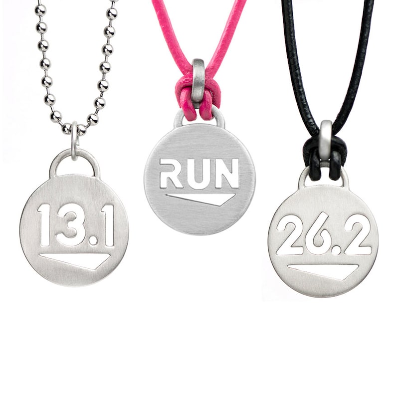 Running Necklace RUN 13.1 or 26.2 Black or Pink ATHLETE | Etsy