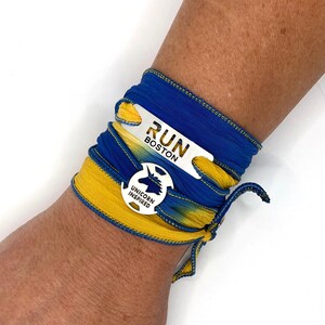 RUN Boston & Unicorn Inspired Blended Button Silk Wrap Bracelet ...