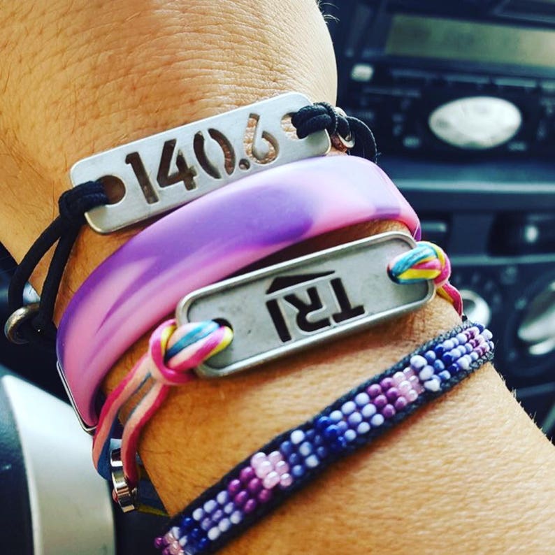 Triathlon Bracelet TRI Pink Black or Multi ATHLETE | Etsy