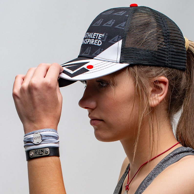 RUN Bracelet "bling" Leather - ATHLETE INSPIRED Running Wristband W ...