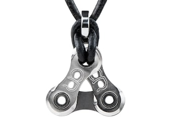 Cyclist Necklace Single Chain Link Leather ATHLETE INSPIRED | Etsy