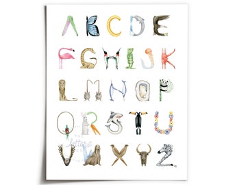 New York City Alphabet Print | Framed Watercolor Print | NYC Print ...