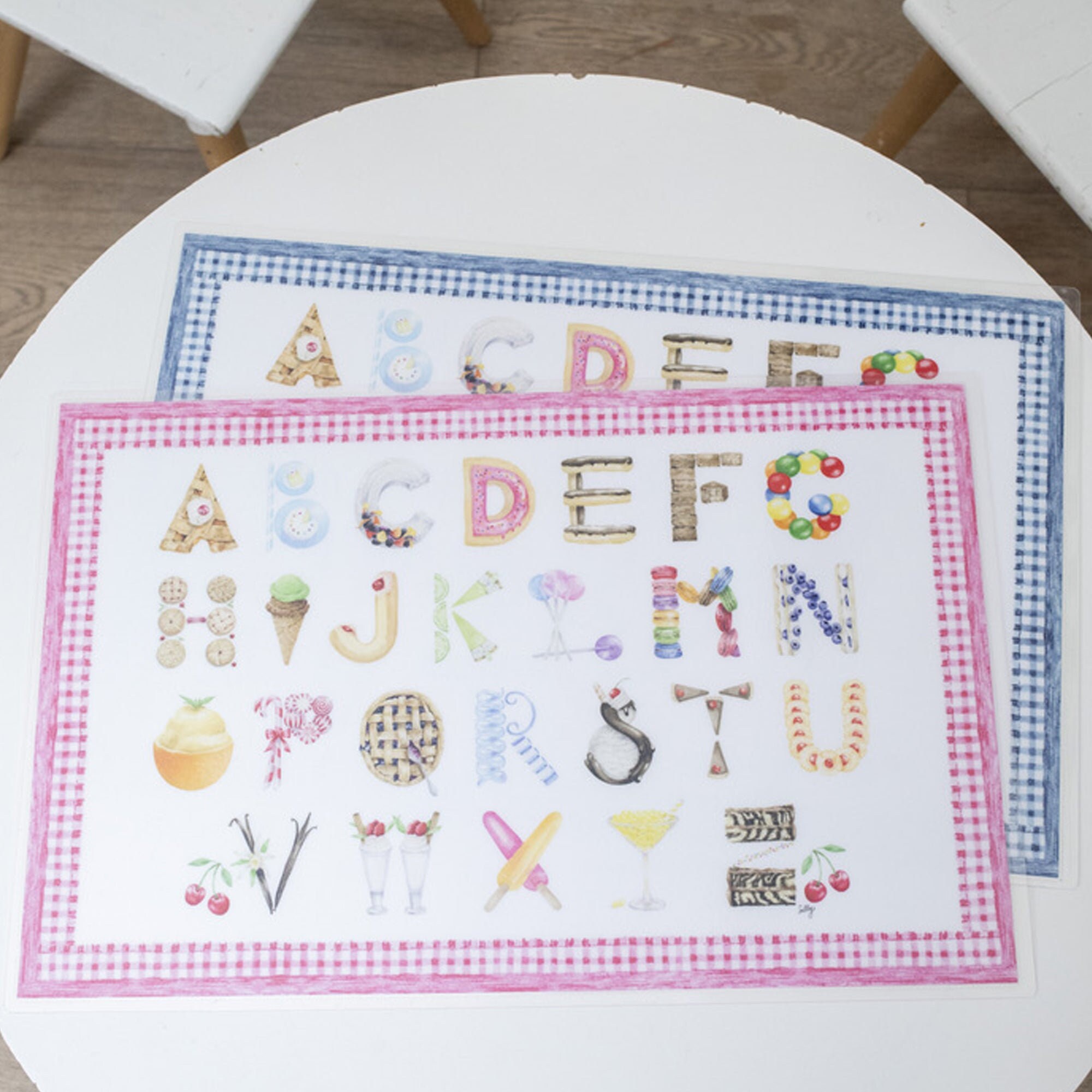 Dessert Alphabet Placemat for Kids | Laminated - Set of 2 | Children's ...