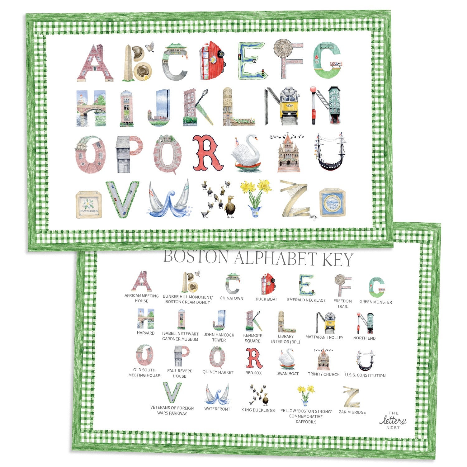 Boston Alphabet Placemat for Kids | Laminated - Set of 2 | Children's ...