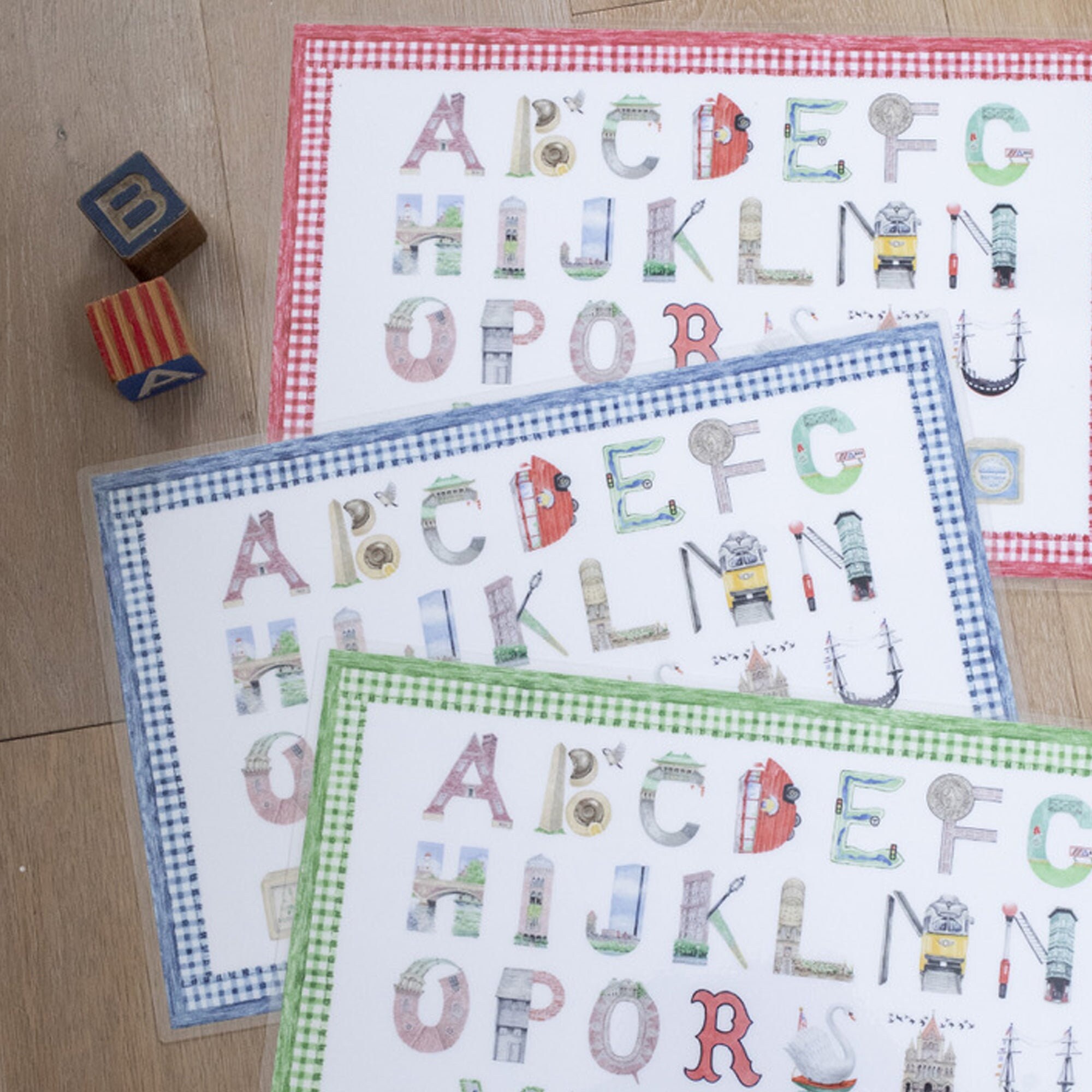 Boston Alphabet Placemat for Kids | Laminated - Set of 2 | Children's ...