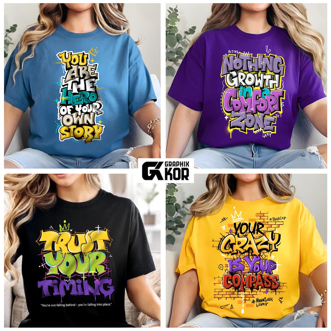 Motivational Quotes SVG PNG Bundle, Unisex T-shirt Affirmation Prints ...