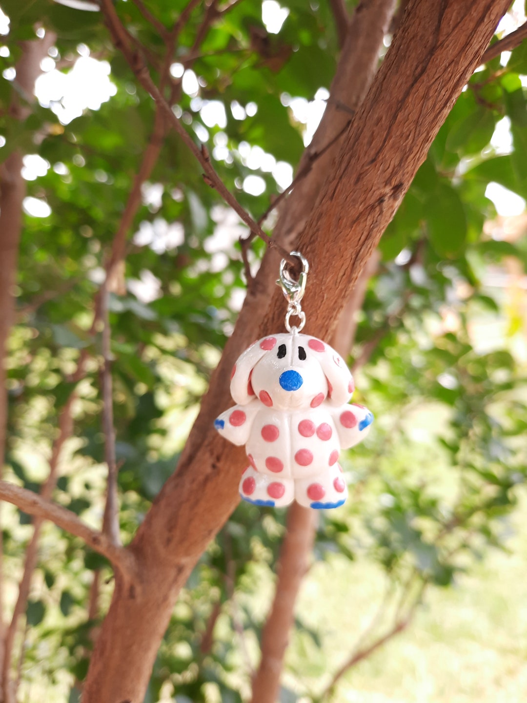 Spotted Elephant Polymer Clay Charm - Etsy