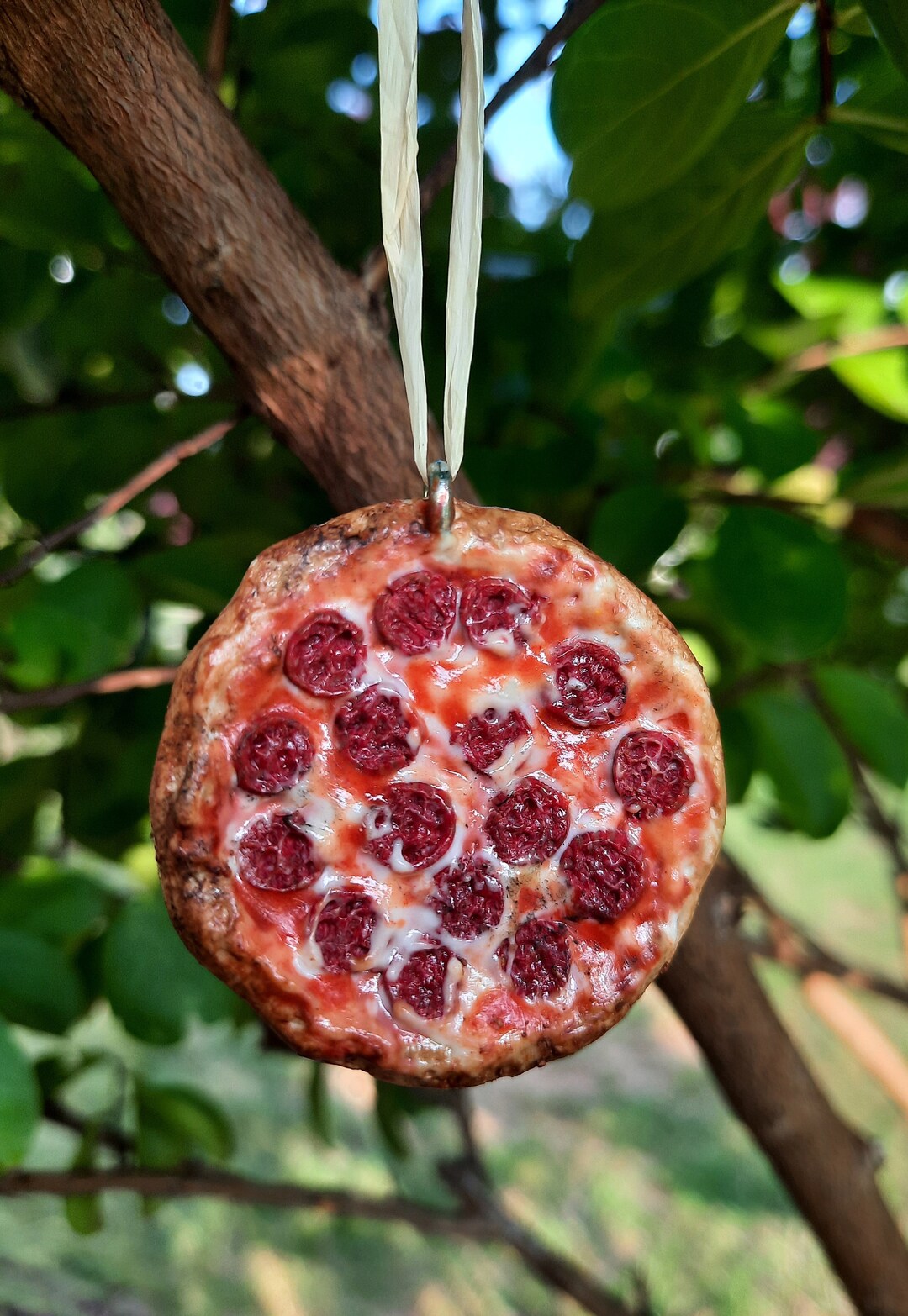 Polymer Clay Pepperoni Pizza Ornament - Etsy