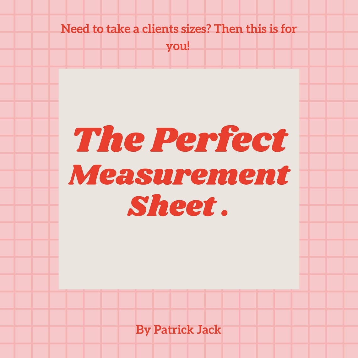 The Perfect Measurement Sheet - Digital Sewing Measurement Sheet Size ...