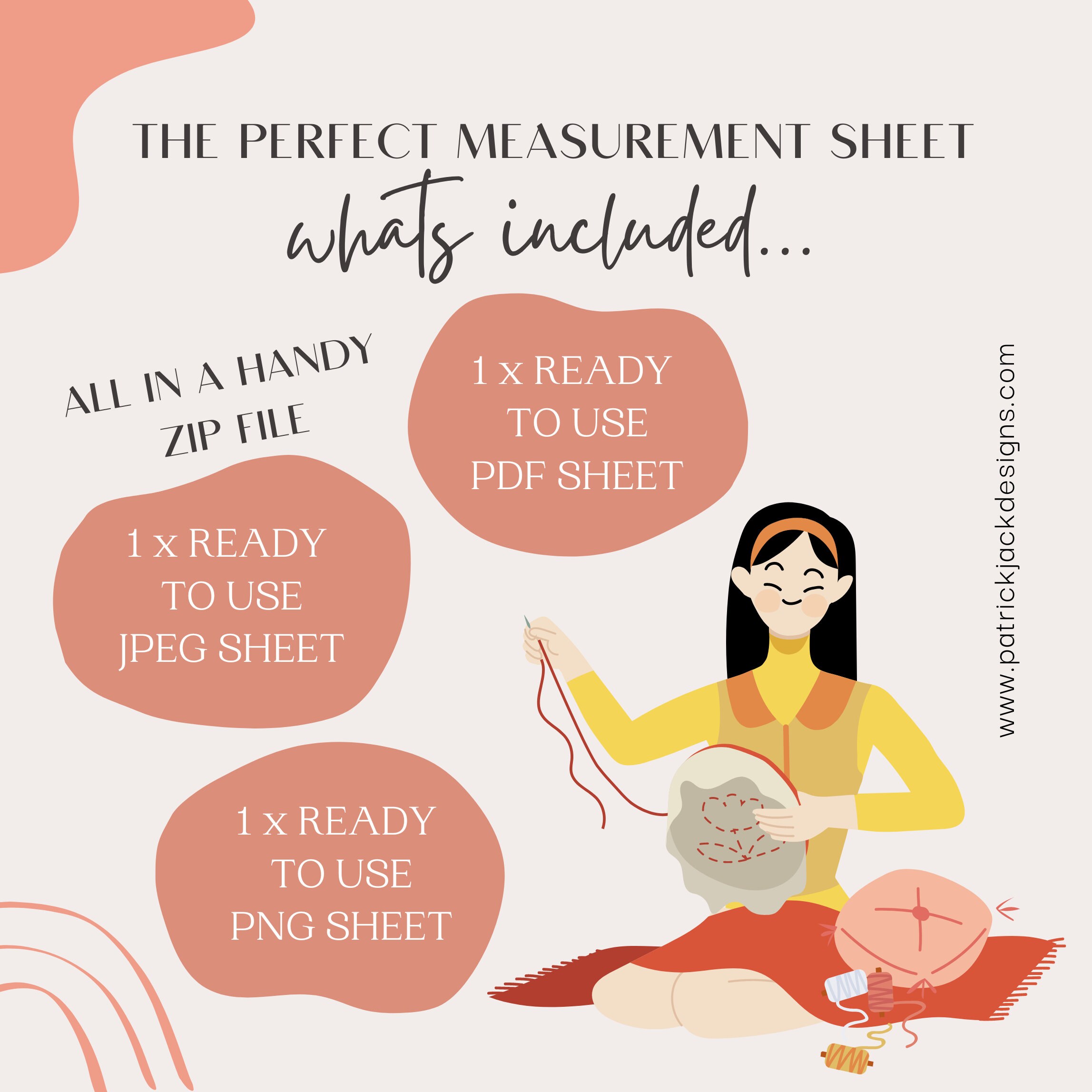 The Perfect Measurement Sheet - Digital Sewing Measurement Sheet Size ...