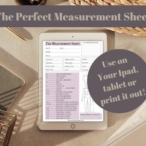 The Perfect Measurement Sheet - Digital Sewing Measurement Sheet Size ...