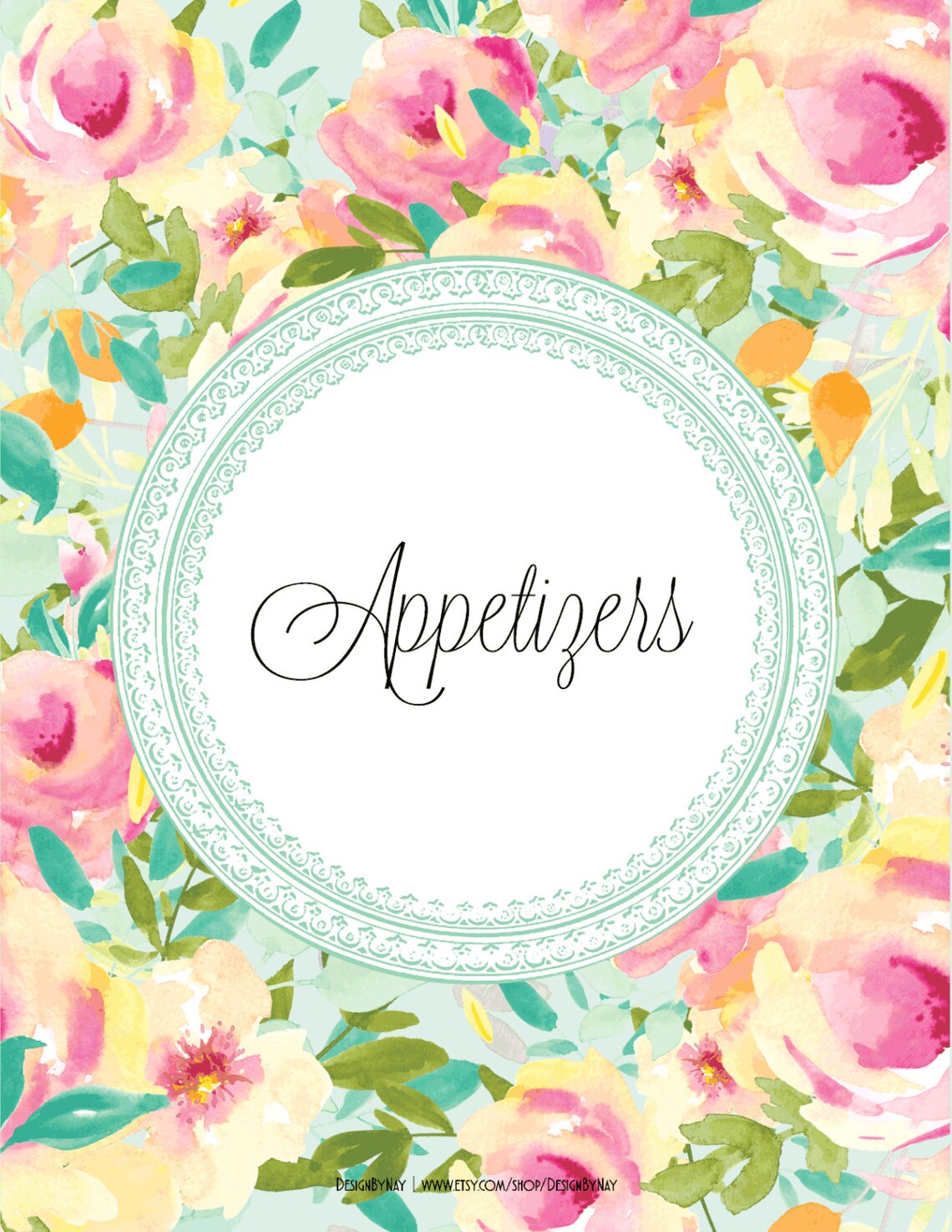 DIGITAL PURCHASE Peaches & Cream Floral Recipe Binder Tabbed | Etsy