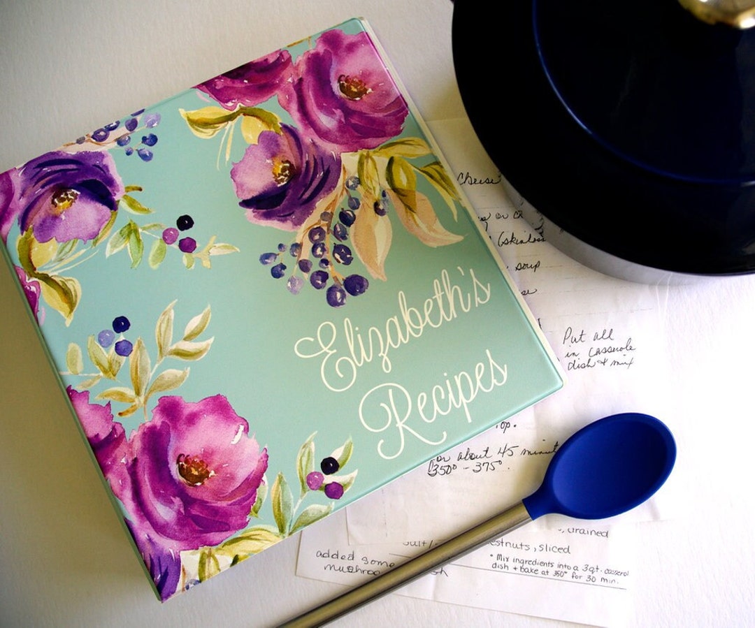 Custom Personalized Floral Recipe Binder Personalized Gift - Etsy