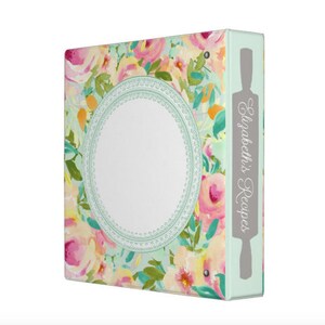 Custom Personalized Peach & Cream Floral Recipe Binder - Etsy