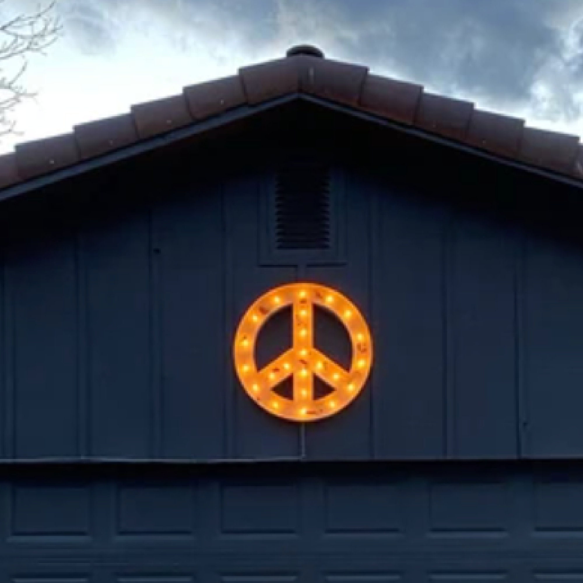 Marquee Sign Peace Sign Large Old Vintage Style Marquee Peace Sign ...