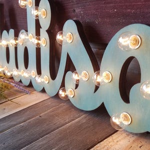Marquee Sign Wood Letters Name Personalized Lighted Marquee Sign Name ...
