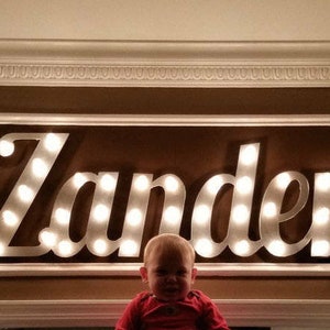 Marquee Sign Wood Letters Name Personalized Lighted Marquee Sign Name ...